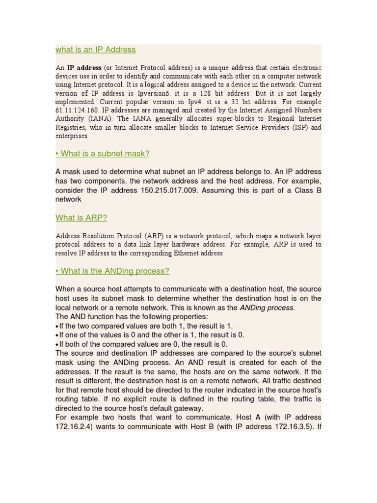 Understanding IP Addresses and Networking | PDF | Ip Address | Gateway ...