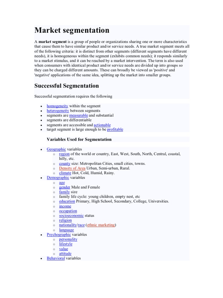 Market Segmentation | PDF | Market Segmentation | Economies