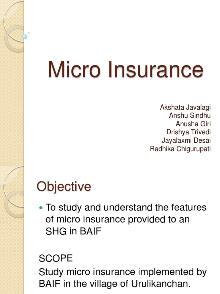 Micro Insurance | Insurance | Economies