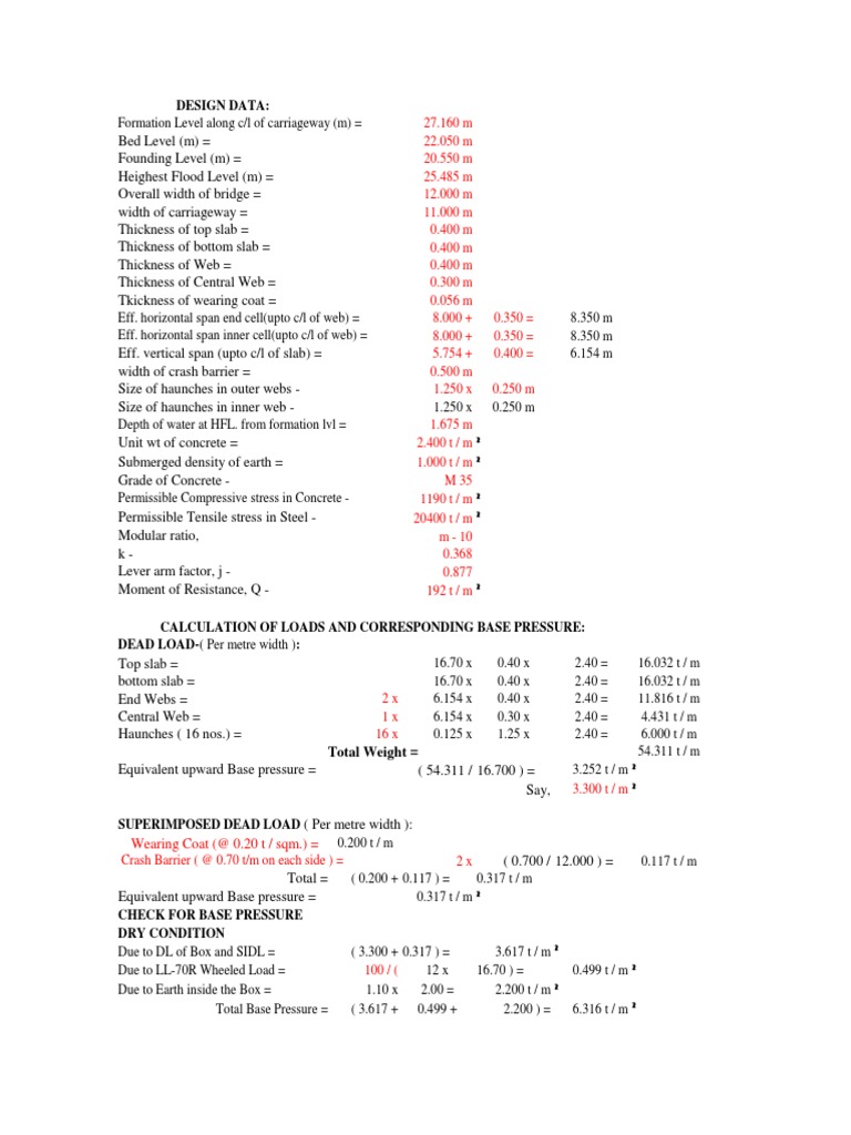 Design of Two Cell Box Structure | PDF | Concrete | Density