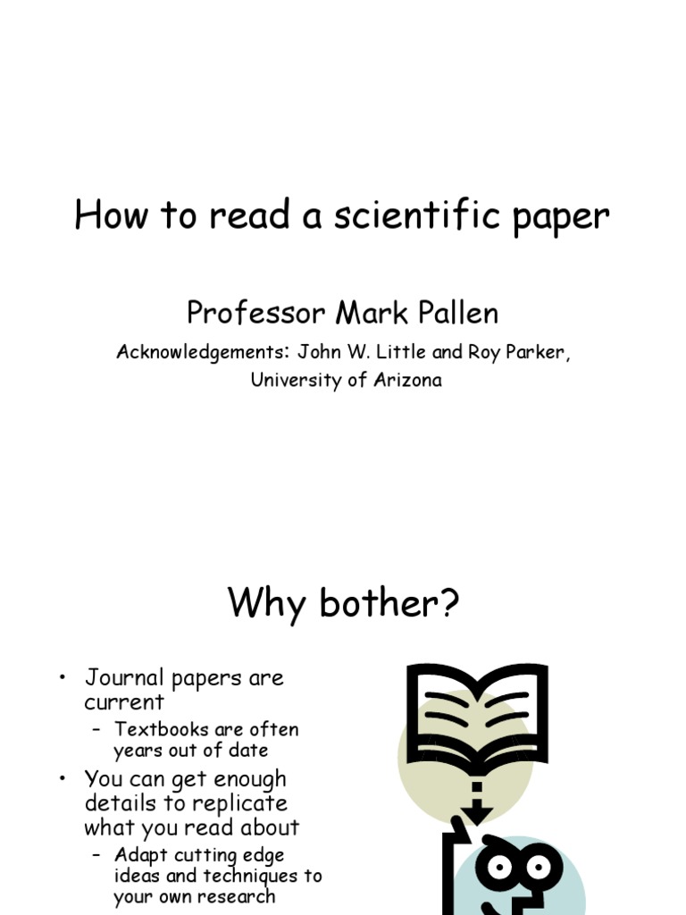 How To Read A Scientific Paper: Professor Mark Pallen | PDF ...