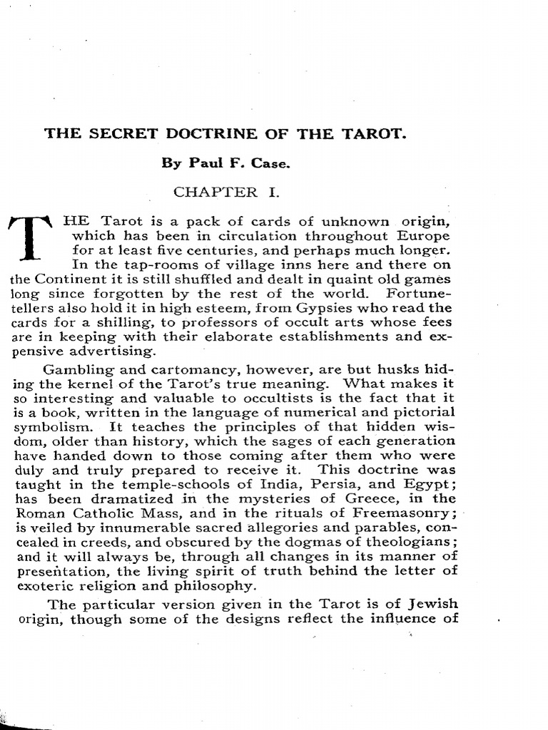 The Tarot's Secret Doctrine Explained | PDF