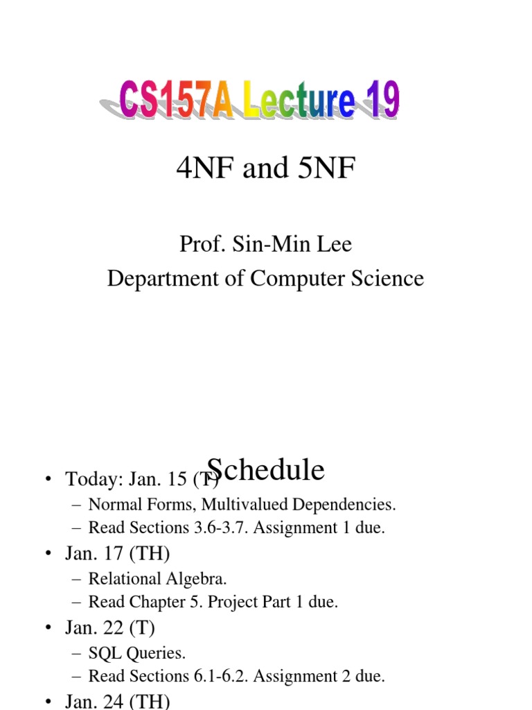 4NF and 5NF | PDF | Databases | Data Model