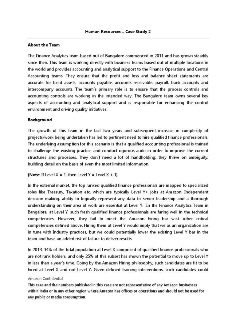Human Resources - Case Study 2 About The Team | PDF | Accounting ...