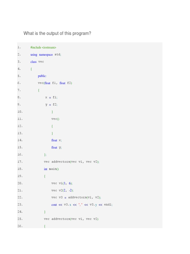 What Is The Output of This Program | PDF