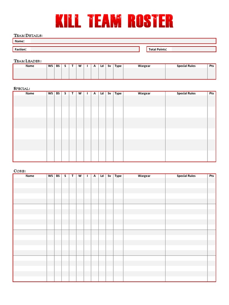 Kill Team Roster | PDF