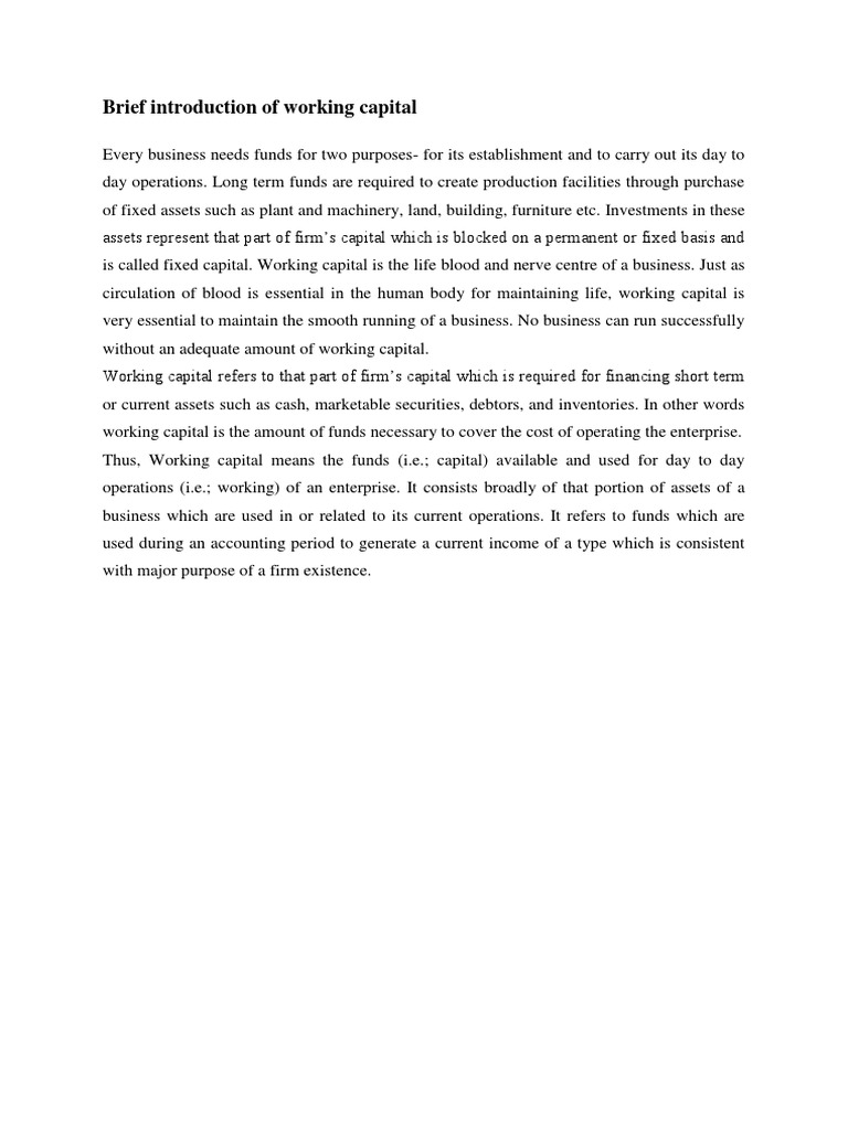 An In-Depth Examination of Working Capital: Definitions ...