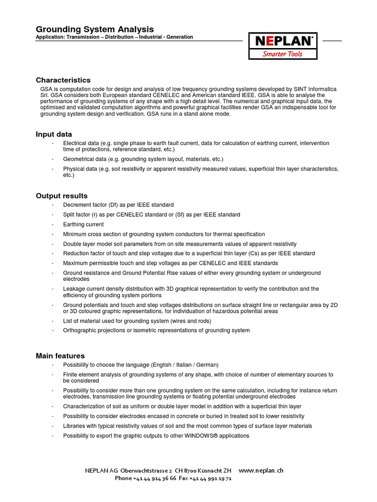 NEPLAN IT GroundingSystemAnalysis Engl | Download Free PDF | Electrical Resistivity And ...