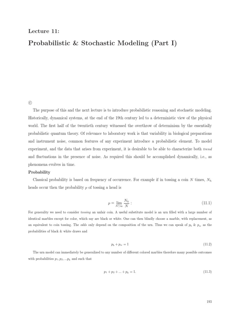 Probabilistic & Stochastic Modeling (Part I) : Probability | Download ...