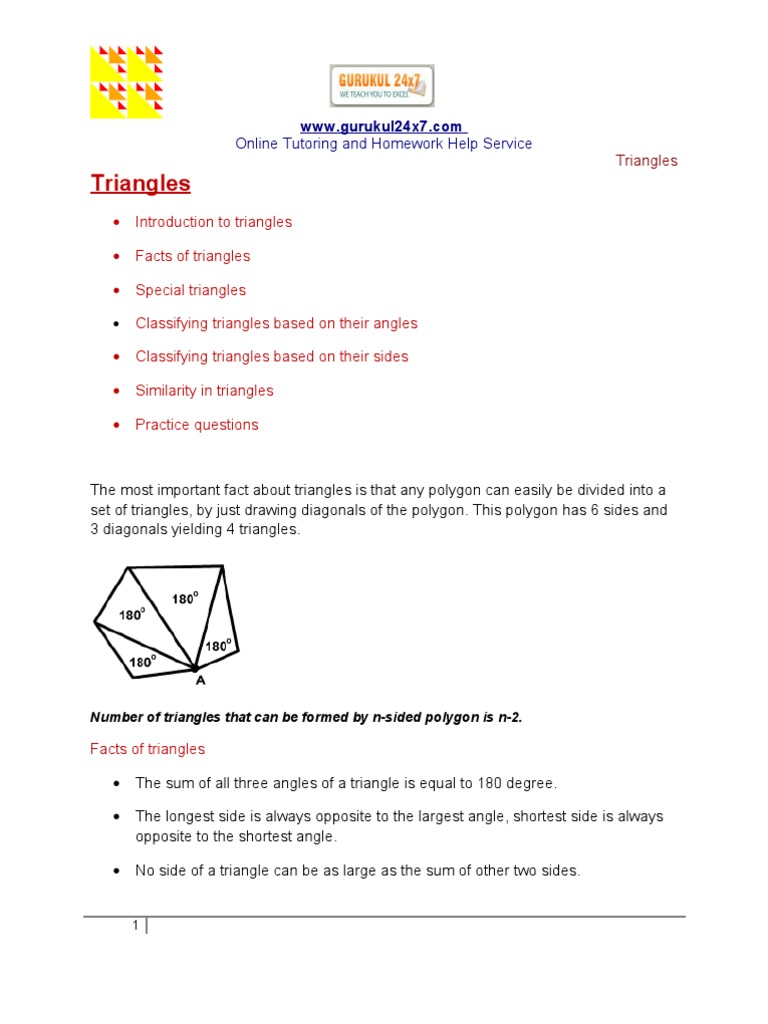 Triangles - Geoemetry Worksheet - SAT Reasoning Test | PDF | Triangle ...