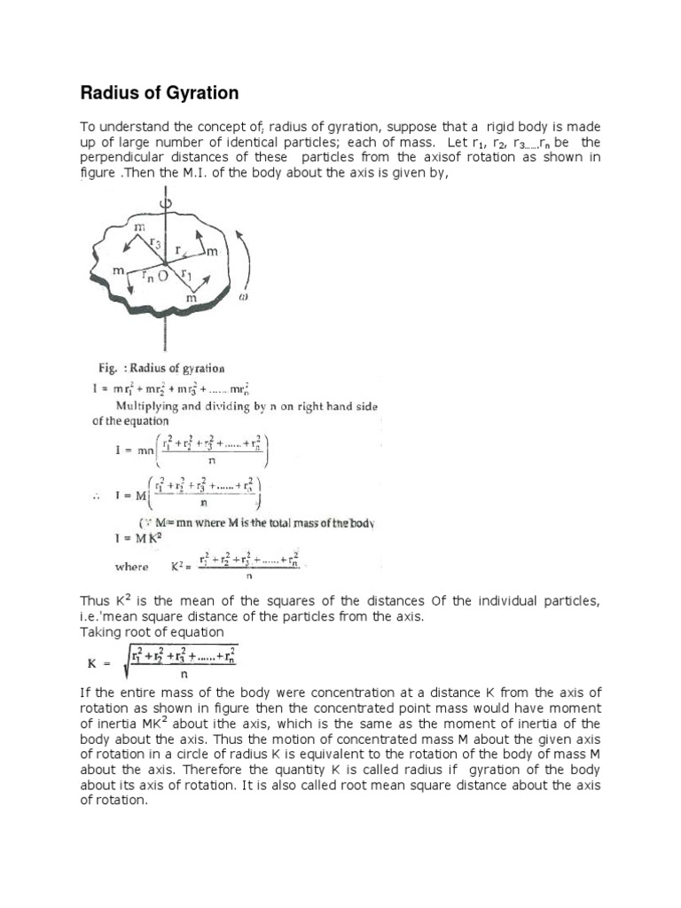 Physical Significance of Radius of Gyration | PDF