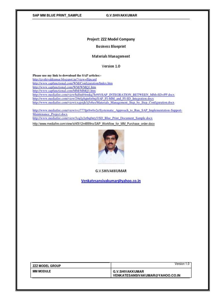 SAP MM Business Blueprint Sample | PDF | Inventory | Invoice