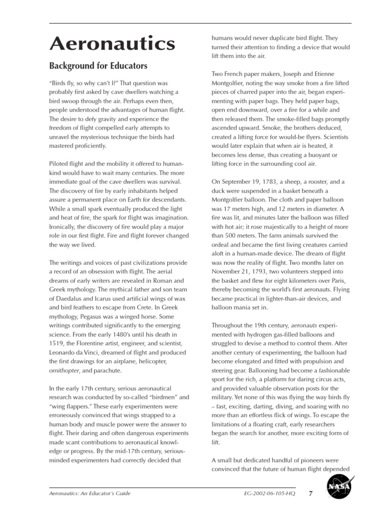 Aeronautics Background | PDF | Wright Brothers | National Advisory ...