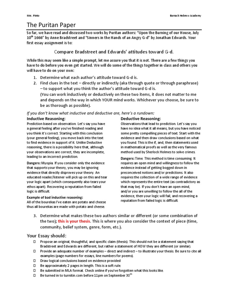 The Puritan Paper 1 | PDF | Logic | Inductive Reasoning