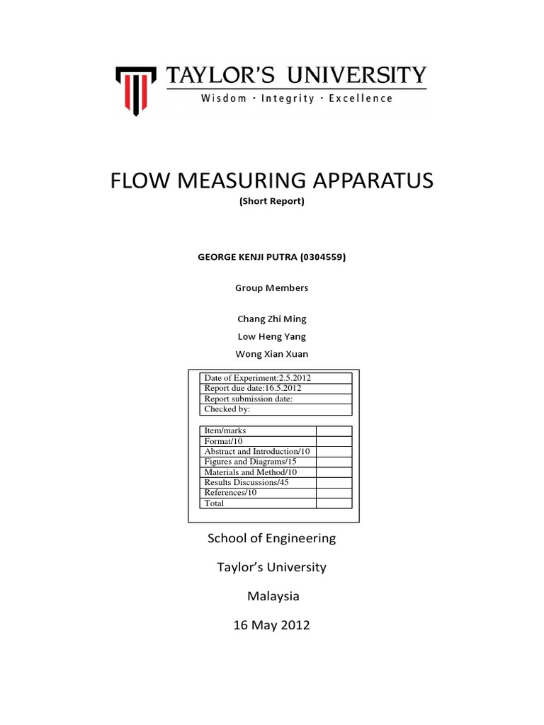 Flow Measuring Apparatus | PDF | Fluid Mechanics | Materials Science