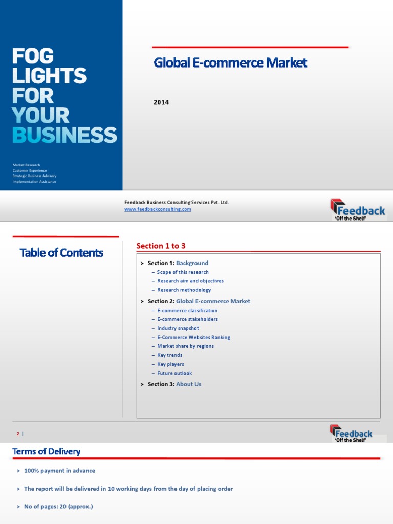 Global E-Commerce Market - Feedback OTS - 2014 | PDF | Business