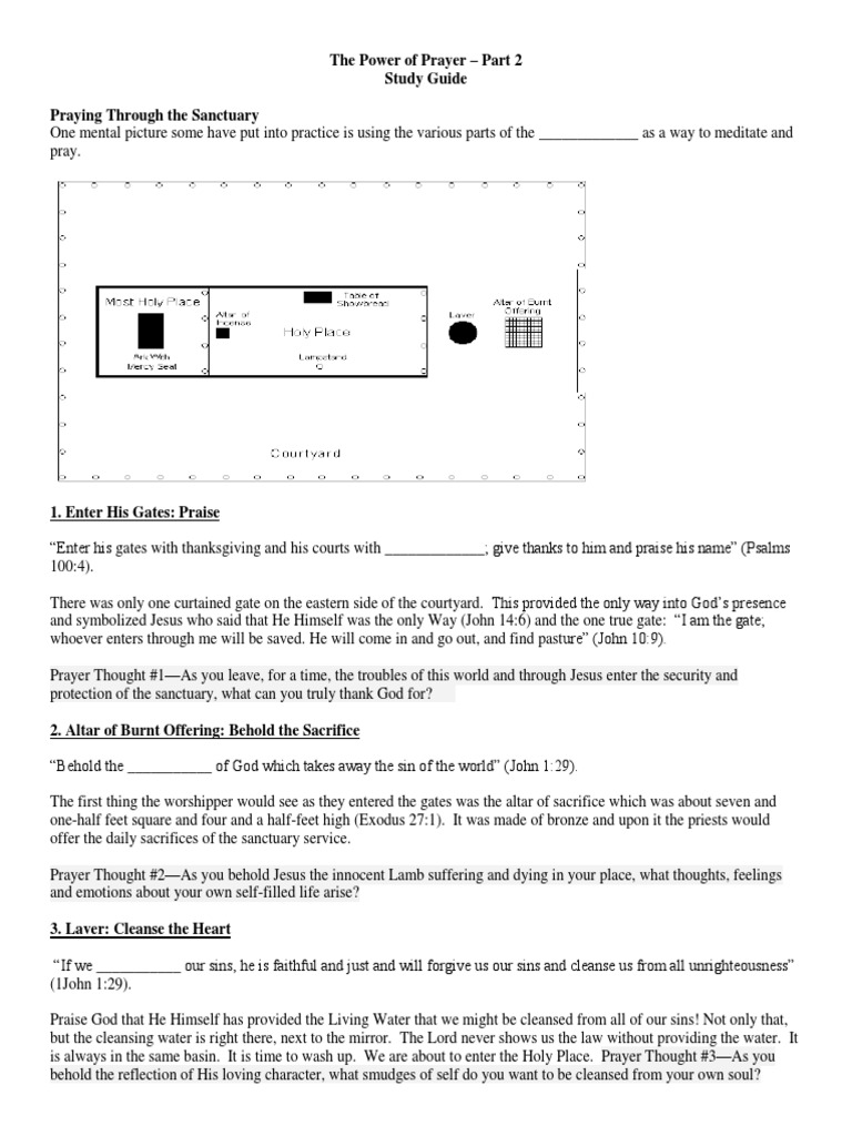 The Power of Prayer - Part 2 Study Guide Praying Through The Sanctuary ...