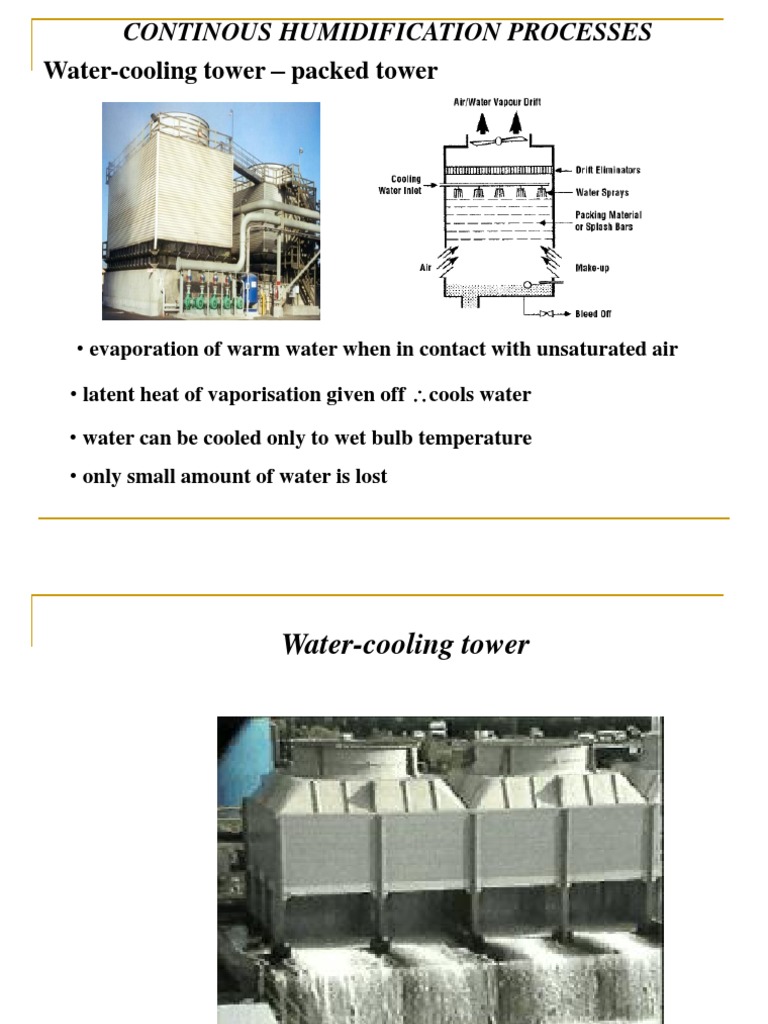 Continous Humidification Processes: Water-Cooling Tower - Packed Tower ...