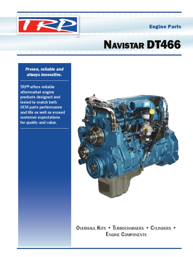 Navistar DT466 Engine Catalog | PDF | Cylinder (Engine) | Fuel Injection