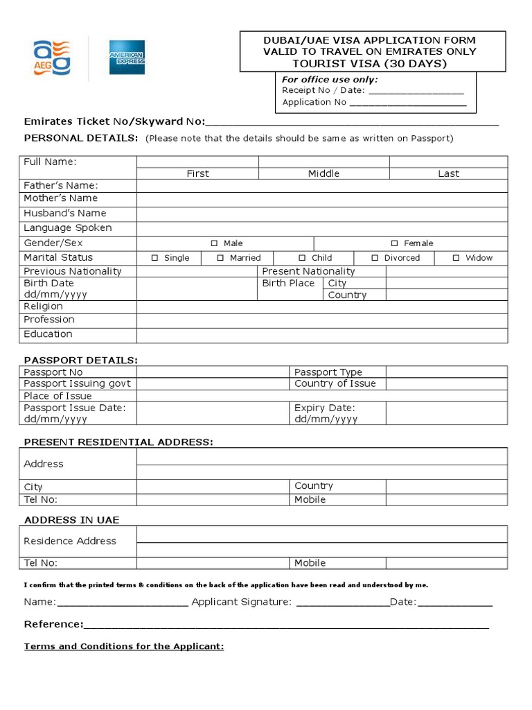 Visit Visa Application Form v1 | PDF | Official Documents | Government ...