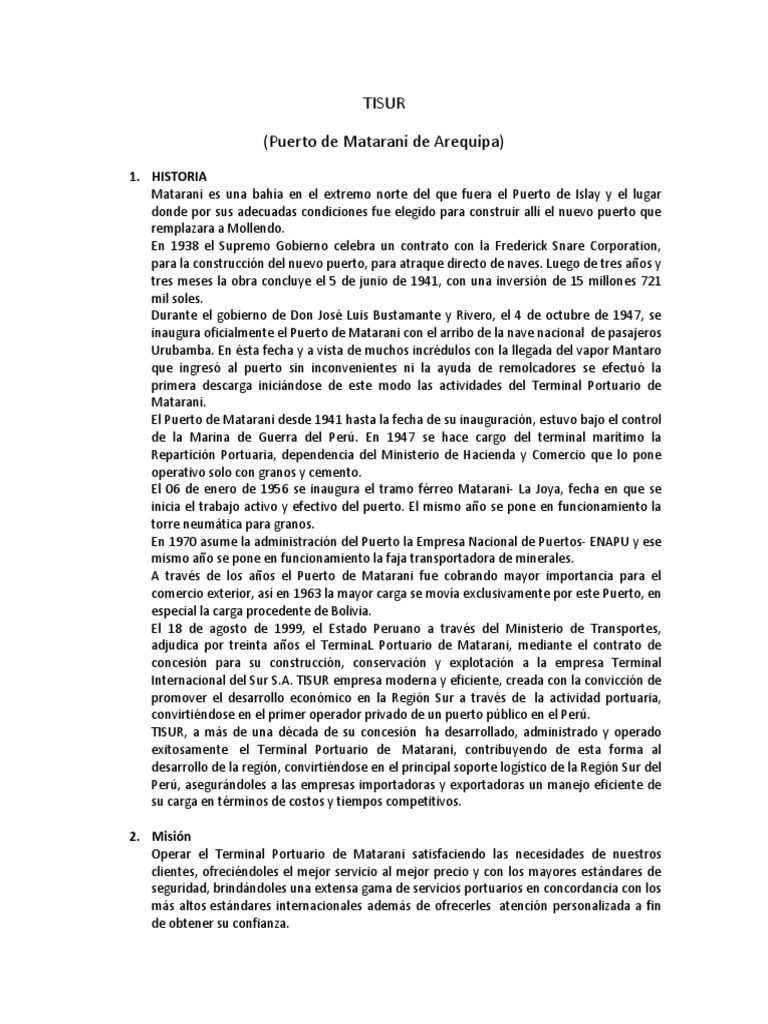 TISUR | PDF | Perú | Liderazgo