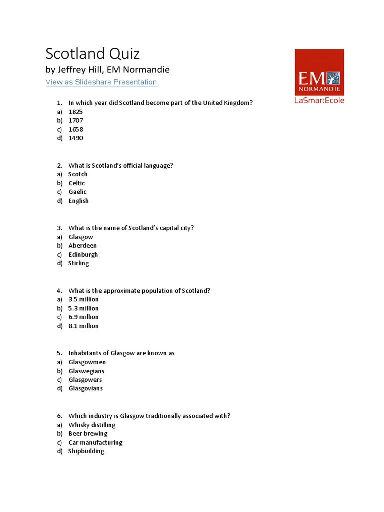 scotland-quiz-1.pdf | Glasgow | Scotland | Prueba gratuita de 30 días ...