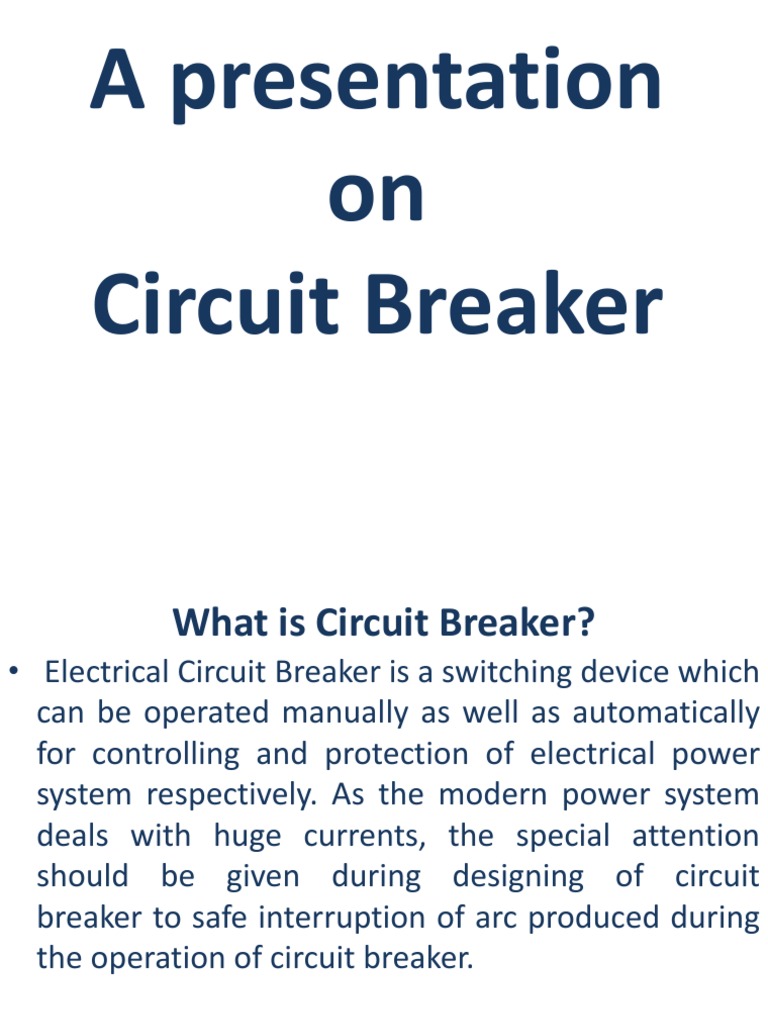 Circuit Breaker | PDF | Electric Arc | Switch