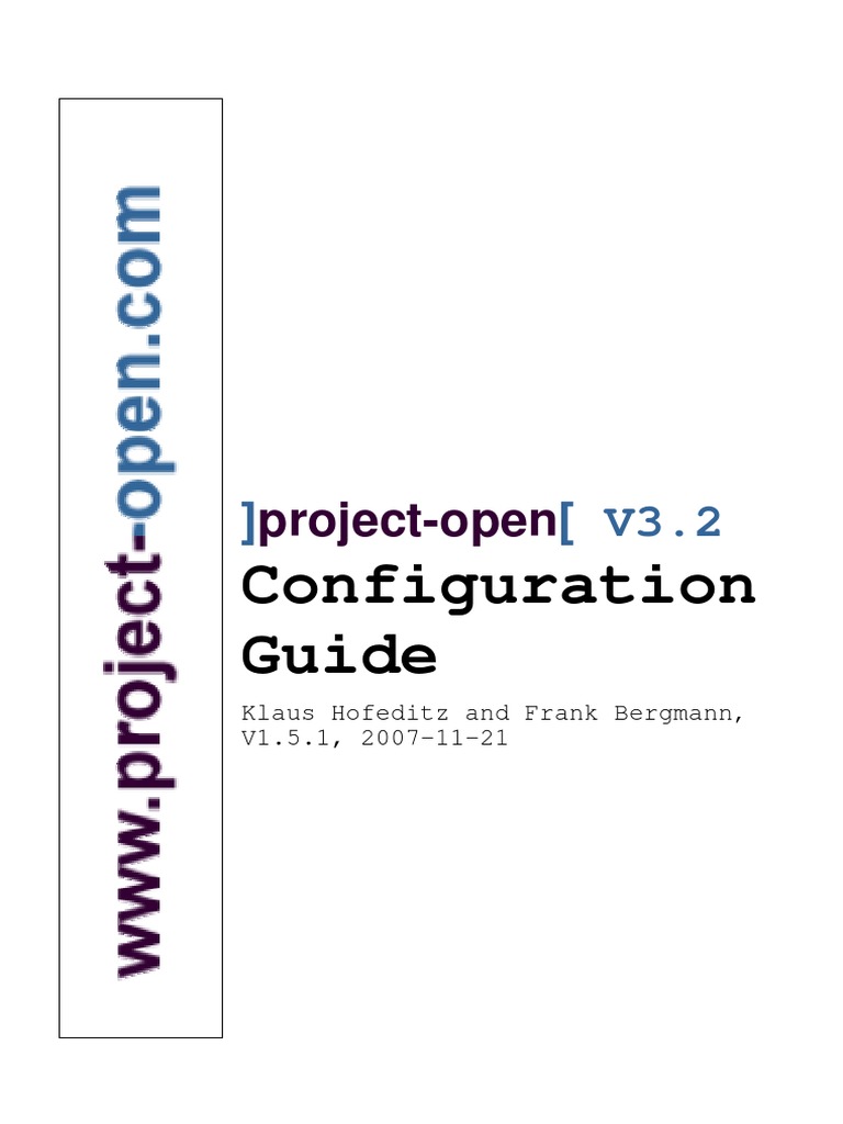 Project Open - Configuration Guide.071121 | PDF | Postgre Sql | Databases