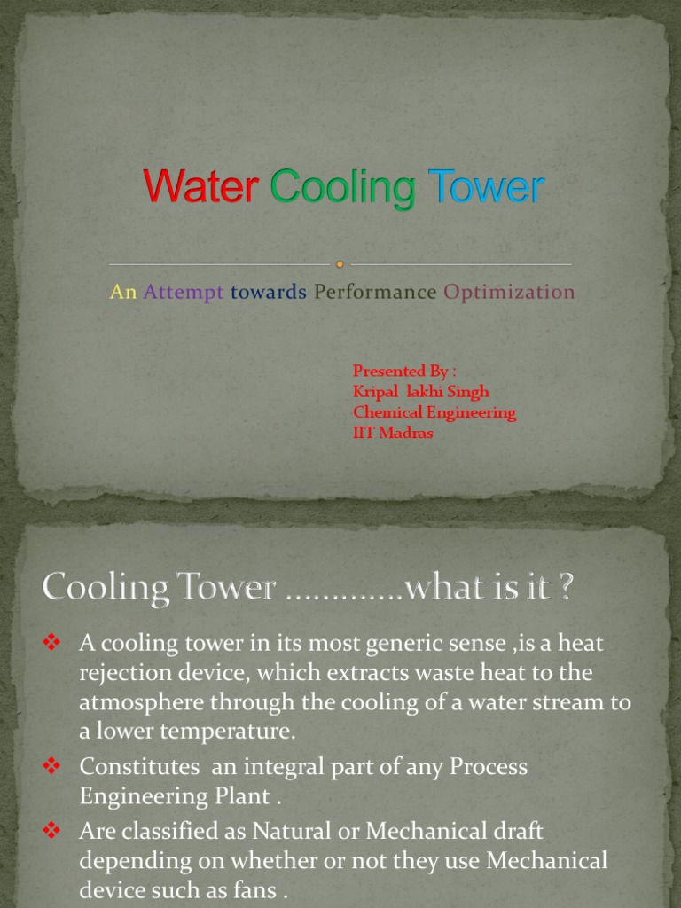 Water Cooling Tower Pdf Heat Transfer Temperature