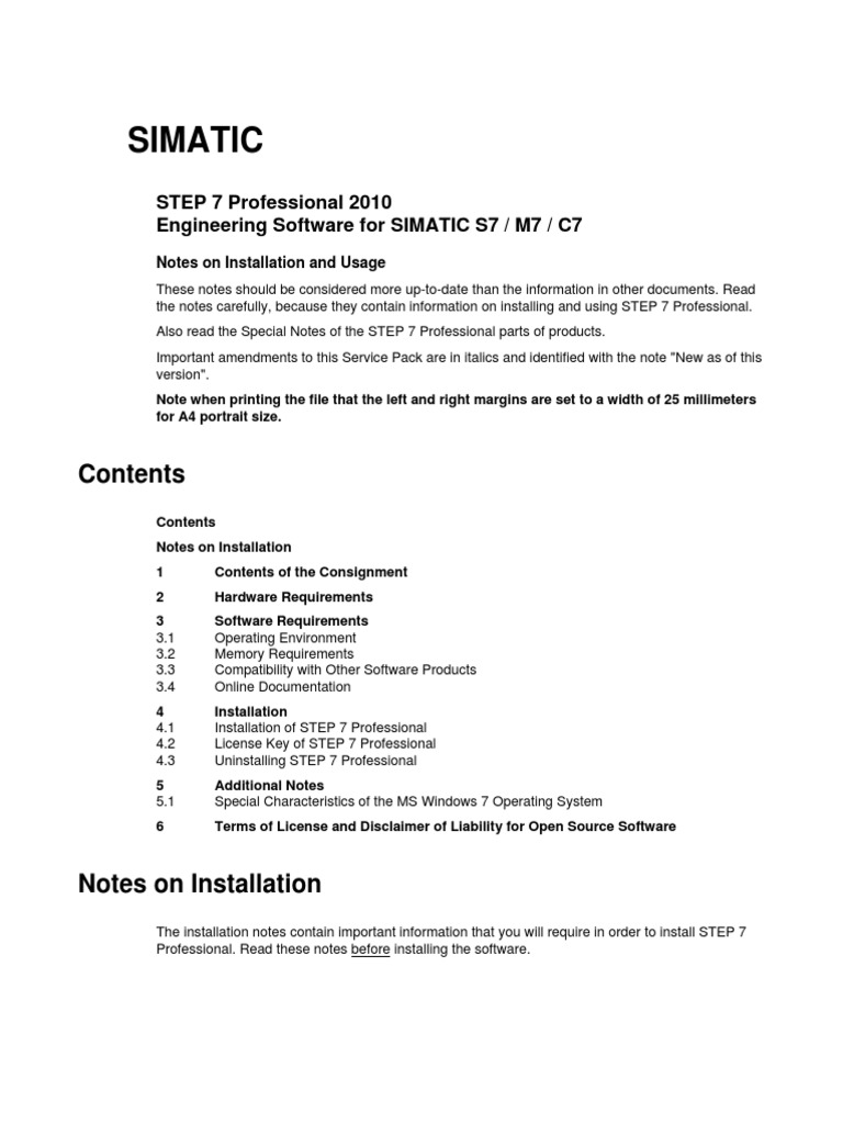 STEP 7 Professional 2010 engineering software installation and usage ...