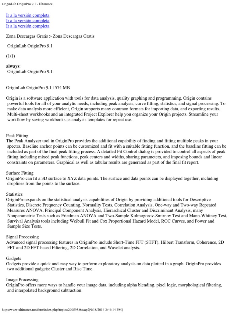 OriginLab OriginPro 9.1 - Ultimatez | Download Free PDF | Data Analysis ...