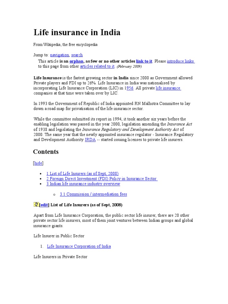 Life Insurance in India | PDF | Insurance | Financial Services