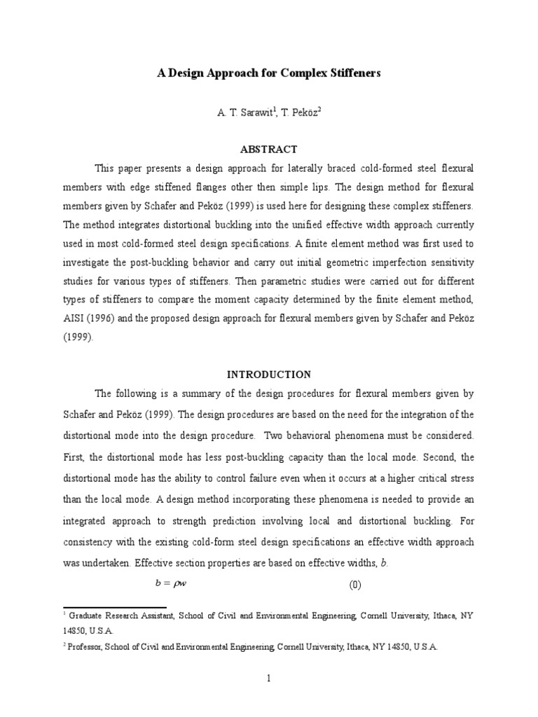 Complex Stiffeners | PDF | Chemical Product Engineering | Physics