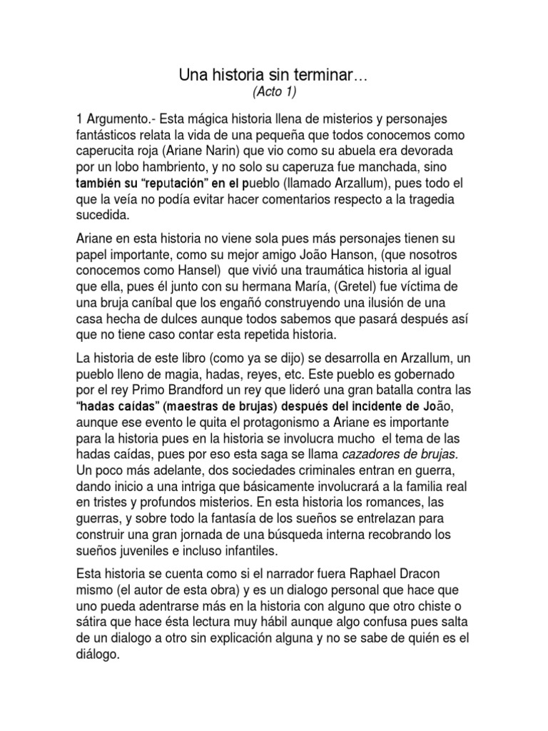 Una Historia Sin Terminar | PDF | Caperucita Roja | Cuentos
