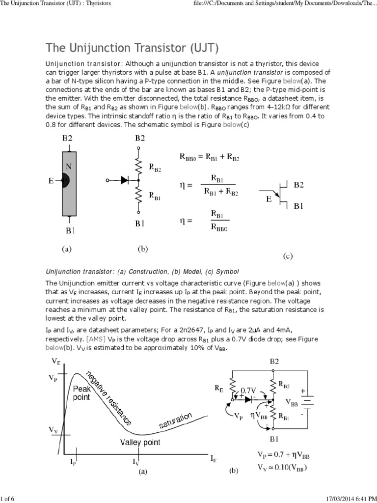 Unijunction and Programmable UJT Overview | PDF | Capacitor ...