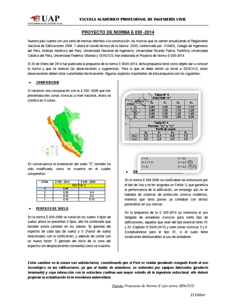 Proyecto de Norma e 030 Articulo | PDF | Universidad | Perú