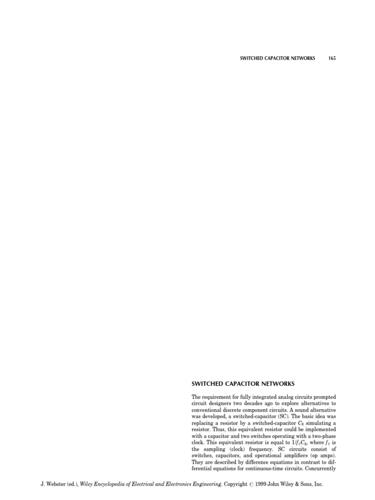 Switched Capacitor Networks | PDF | Operational Amplifier | Amplifier