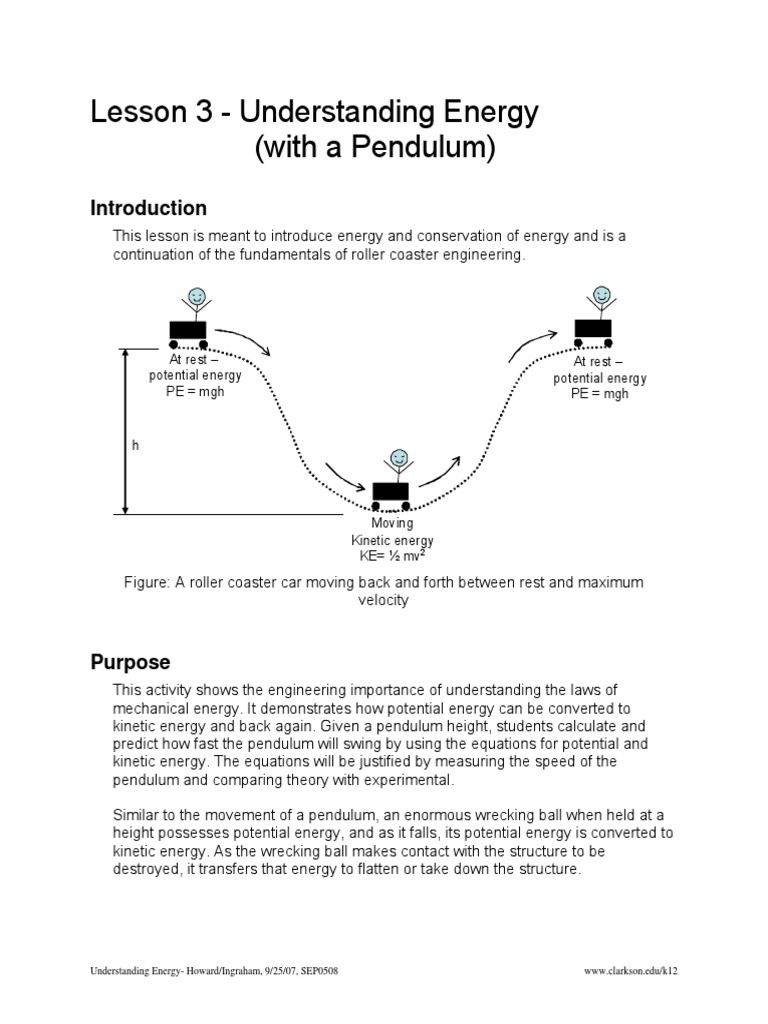 Energy Transformation in Pendulums | PDF