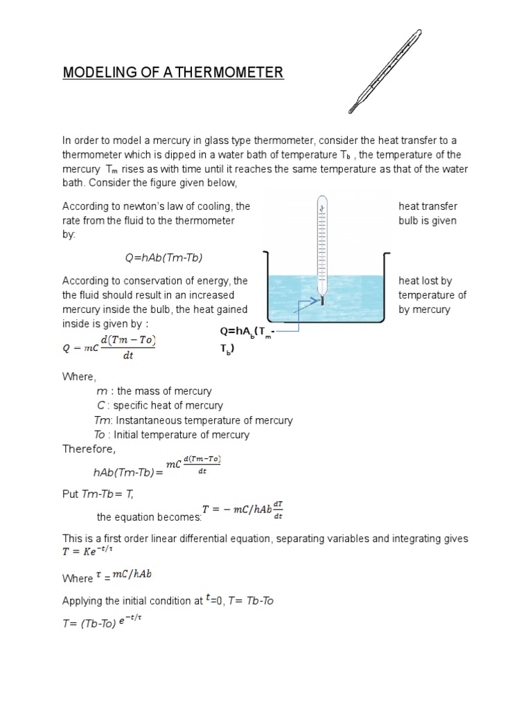 Modeling of A Thermometer: Q Hab (TM-TB) | PDF | Mercury (Element ...