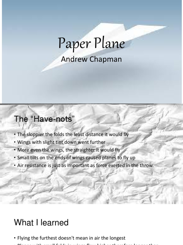 Long-Distance Paper Airplane Guide | PDF | Home & Garden