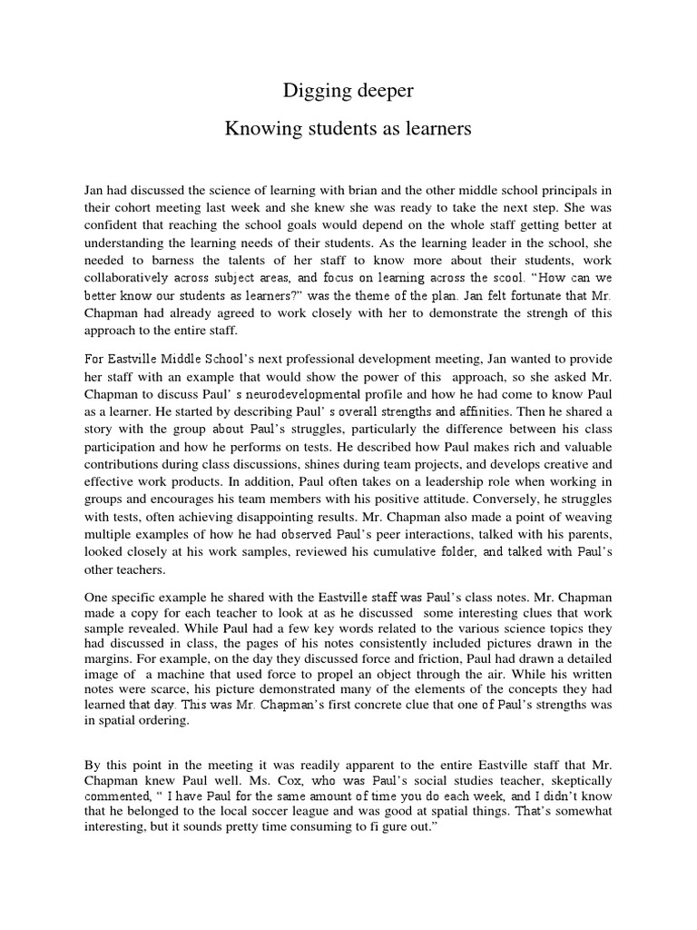Digging Deeper Knowing Students As Learners | PDF | Educational ...
