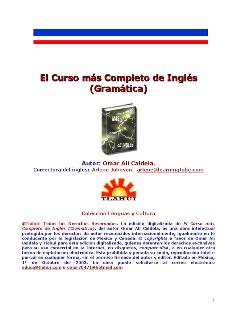 Curso Mas Completo de Ingles (Gramatica) | PDF