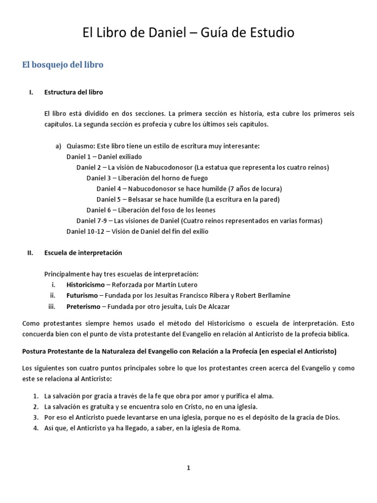 Guía de Estudio del Libro de Daniel | PDF | Daniel (figura bíblica ...
