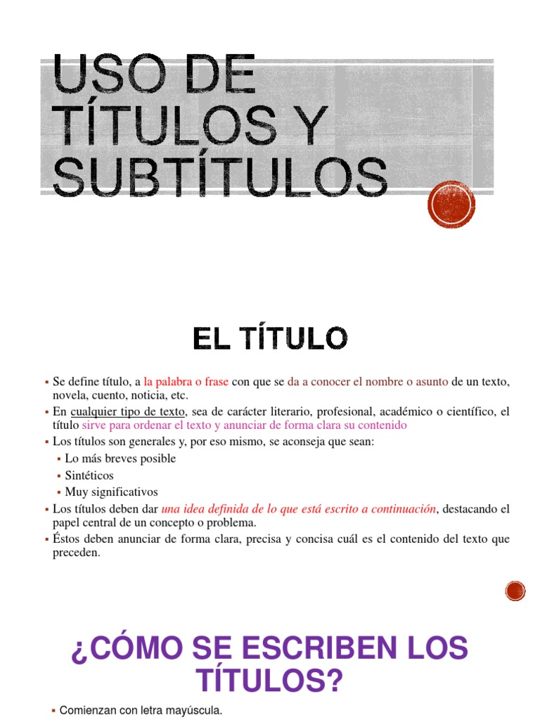 Uso de Títulos y Subtítulos | PDF | Agua | Cuentos