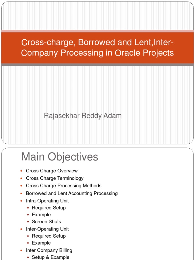 Cross-Charge Processing in Oracle Projects | PDF | Invoice | Business