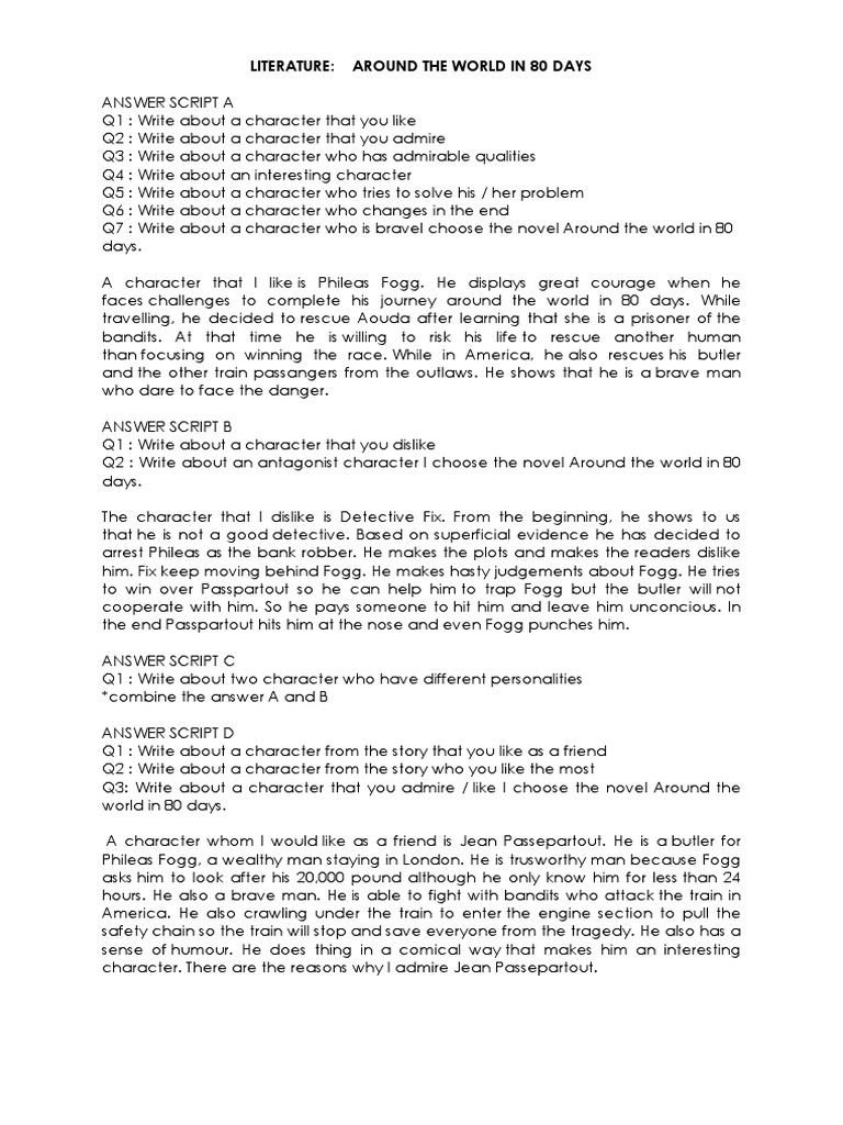 around the world in 80 days | Around The World In Eighty Days | Novels