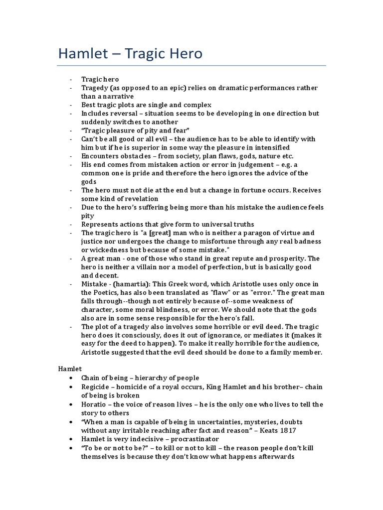 Hamlet A Tragic Hero? | PDF | Tragedy | Hamlet