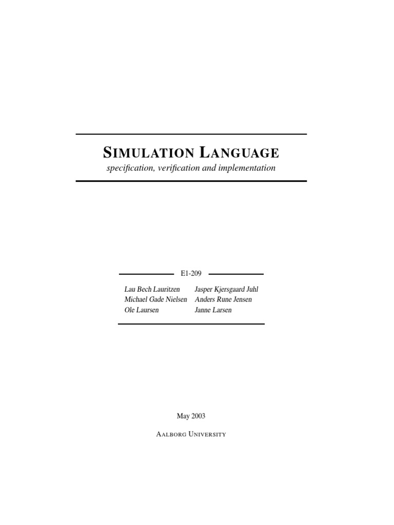Simulation Languages | PDF | Notation | Metalogic