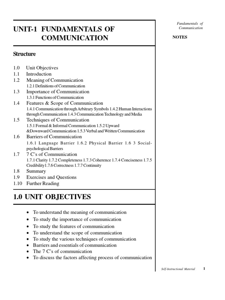 Unit-1 Fundamentals of Communication | PDF