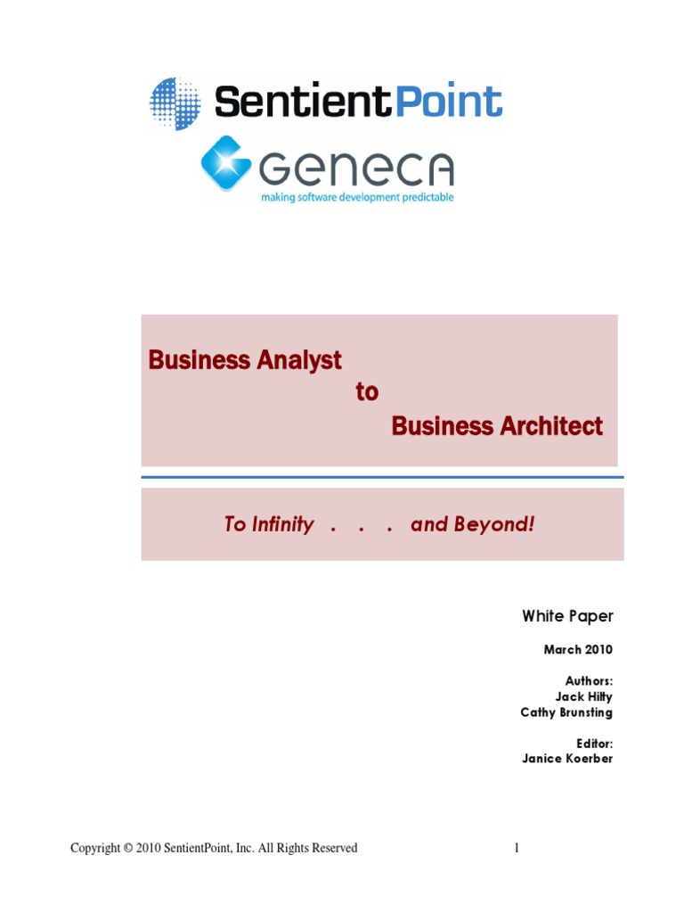 Business Analyst To Business Architect | PDF | Business Analysis ...